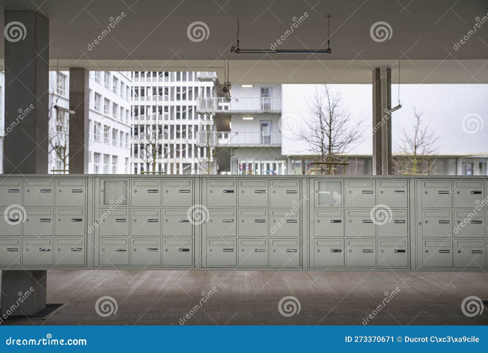 Group of Metallic Letterboxes Stock Image - Image of delivery, metal ...