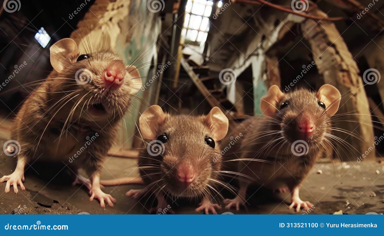 A Group of Mice are Seated on Top of a Wooden Floor Stock Illustration ...