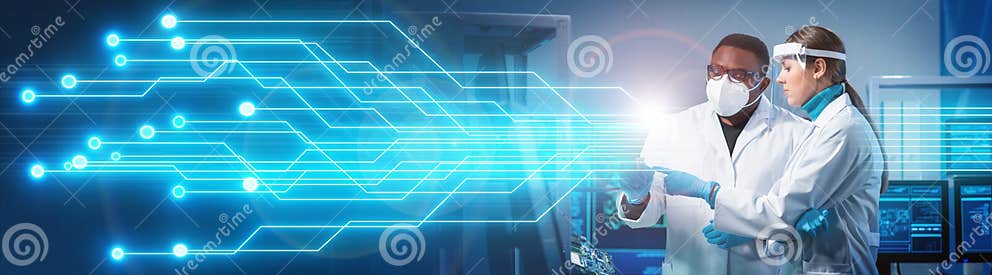 Group of Microelectronic Engineers Discussing in a Modern ...