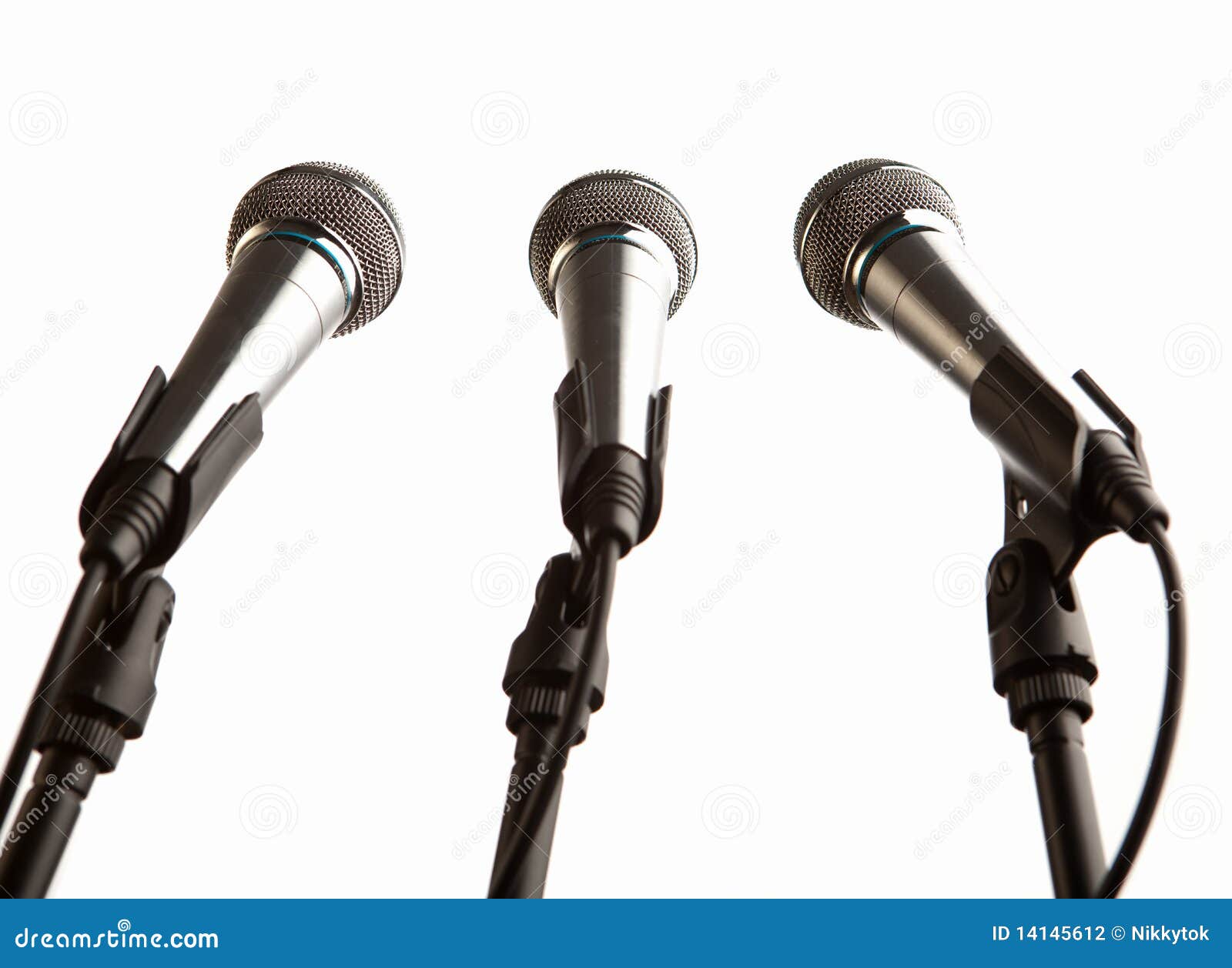 Group of Microphones Isolated Stock Photo - Image of record, perform ...