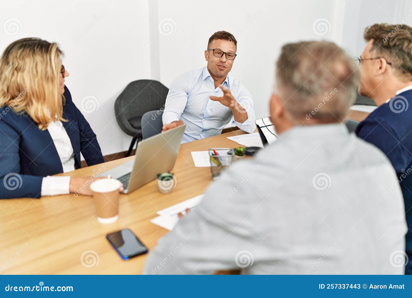 Group of Middle Age Business Workers Working at the Office Stock Image ...