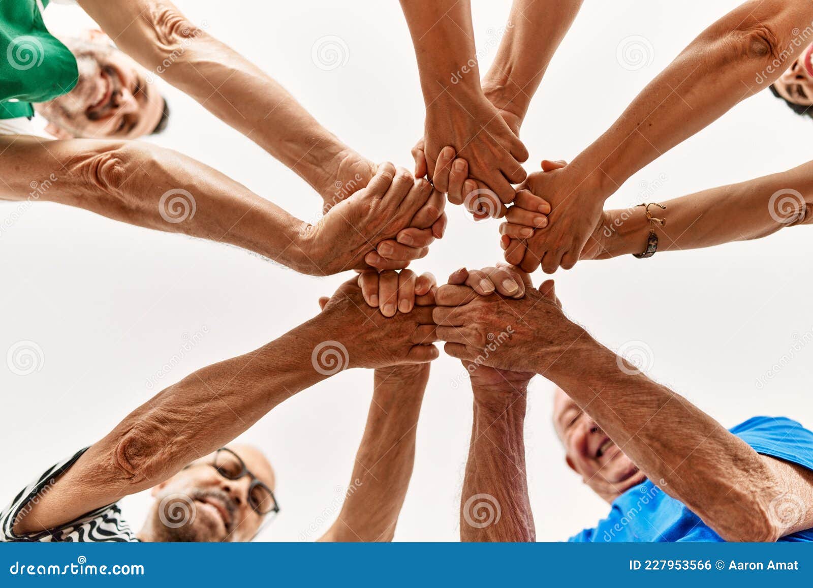 Group of Middle Age Friends with Hands Together Stock Photo - Image of ...