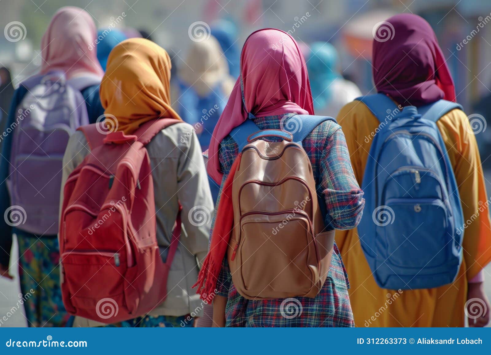 A Group of Middle Eastern Students Go To School Stock Illustration ...