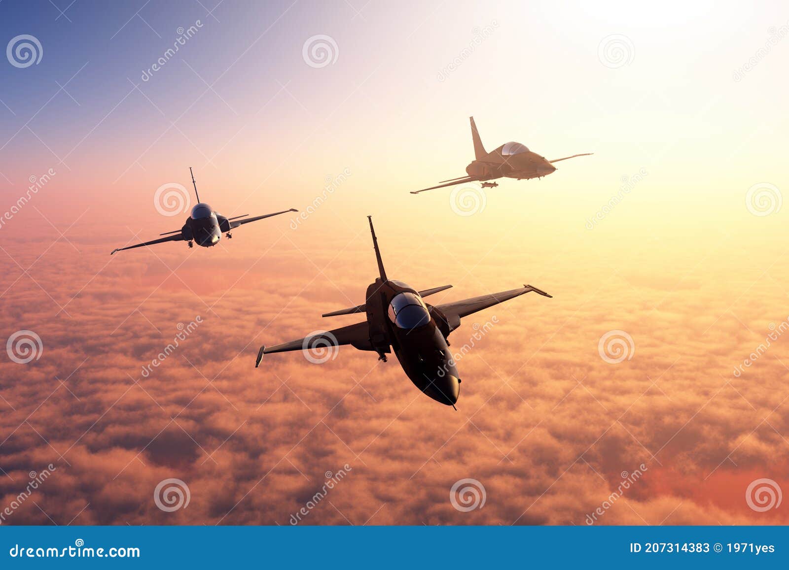 The Group of Military Aircraft Stock Illustration - Illustration of ...