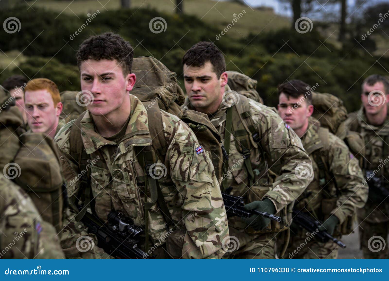 Group Of Military Carrying Rifles Picture. Image: 110796338