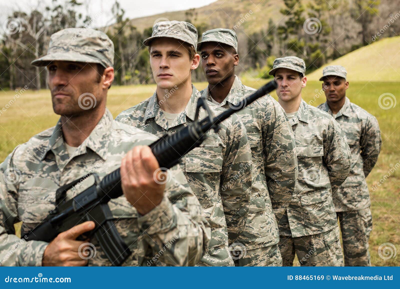 Group of Military Soldiers Standing in Line Stock Image - Image of ...