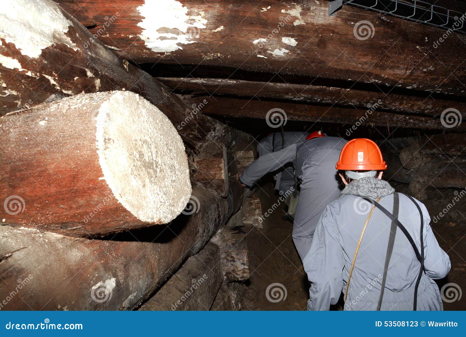 Group of miners in mine. stock image. Image of mineral - 53508123