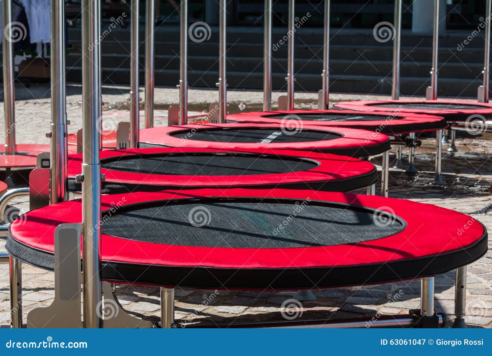 Group of Mini Trampoline for Fitness Activity Stock Image - Image of ...