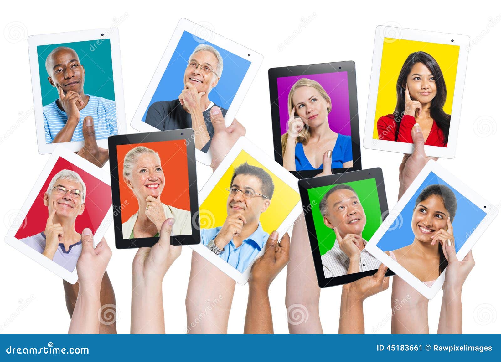Group of Mixed Aged People Thinking Stock Image - Image of human ...