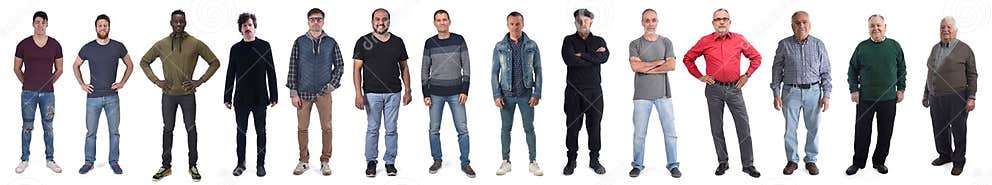 Group of Mixed People on White Stock Image - Image of friendship, line ...