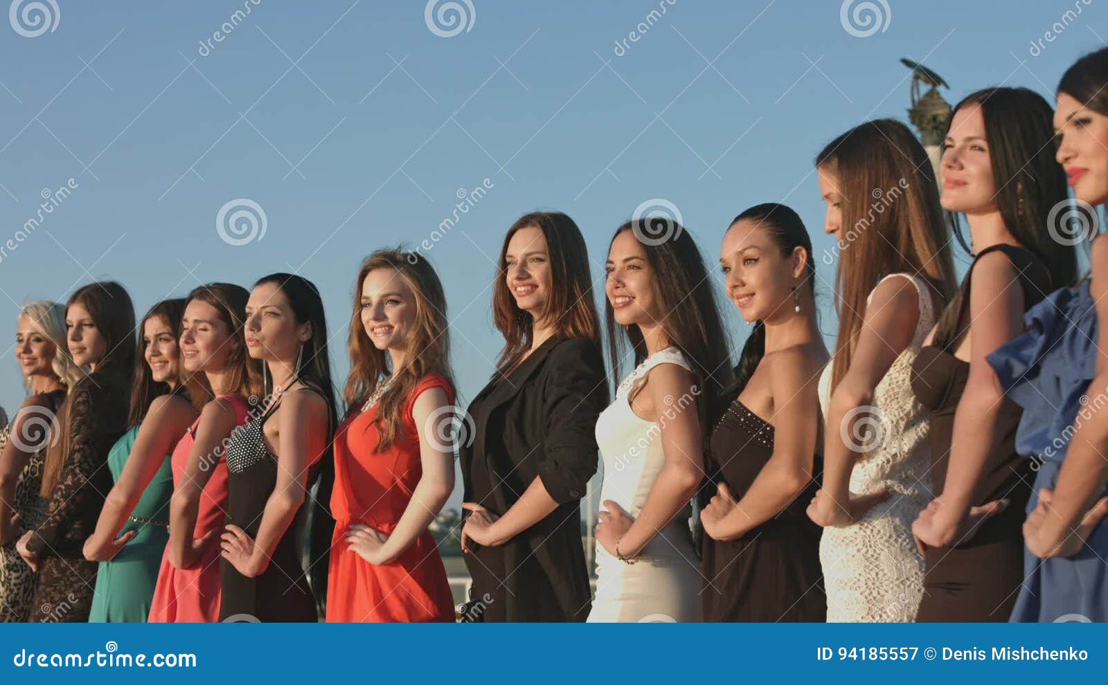 Group of Models Posing for the Photographer on the Street Stock Video ...