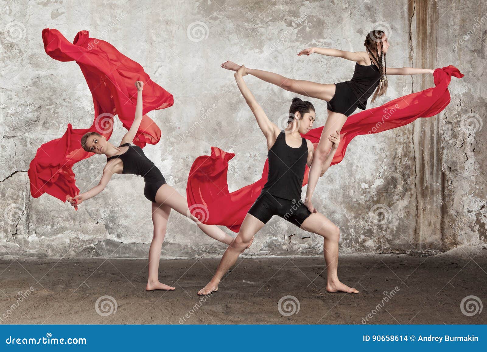 The Group of Modern Ballet Dancers Stock Photo - Image of energy ...