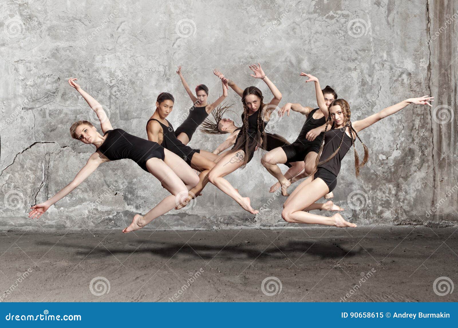 The Group of Modern Ballet Dancers Stock Image - Image of asian ...