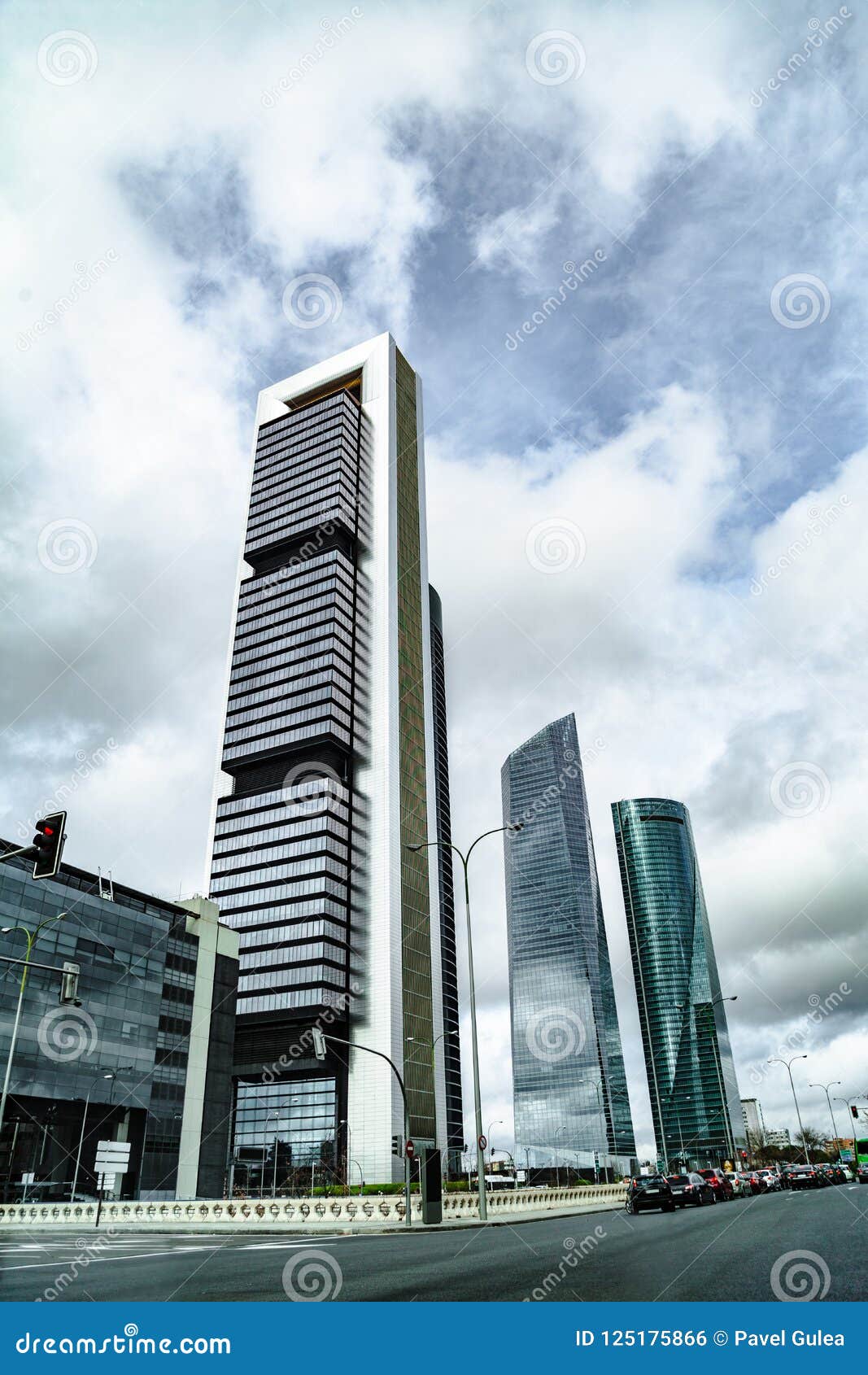 Group of Modern Skyscrapers from Glass in Madrid Editorial Photo ...