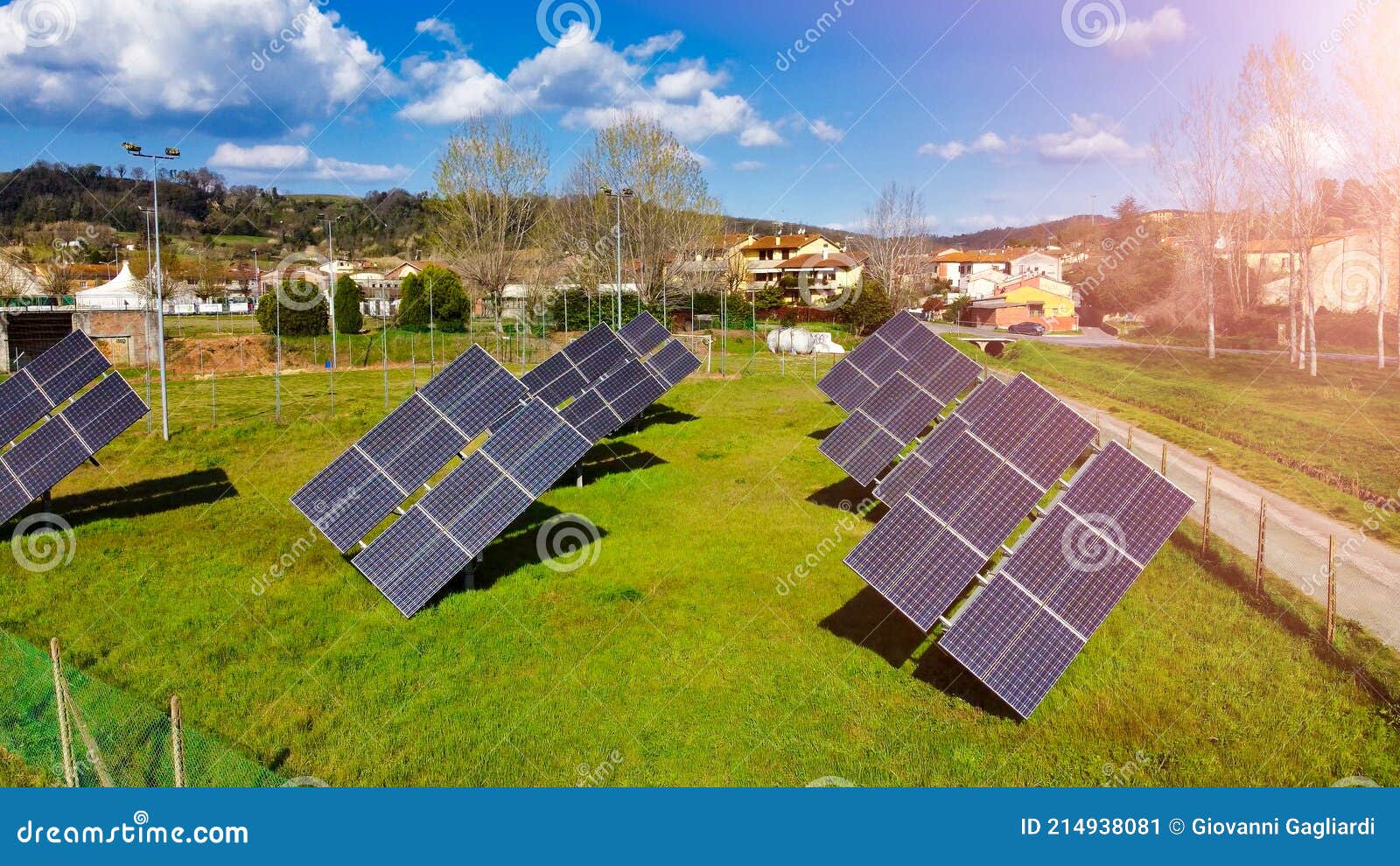 Group of Modern Solar Panels Oriented To the Sun Stock Image - Image of ...