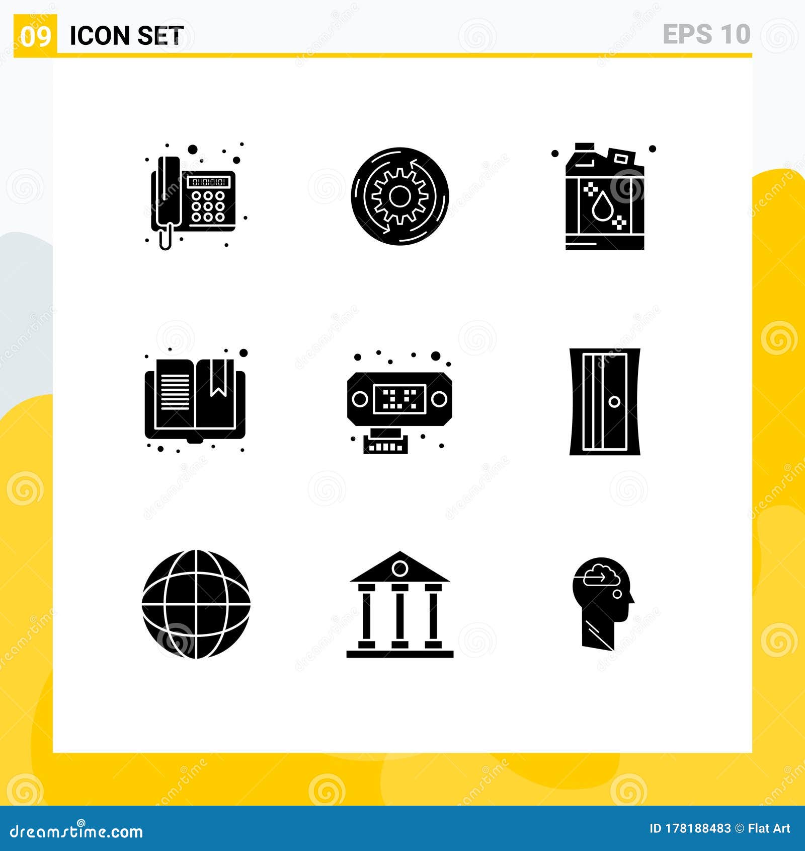 Group of 9 Modern Solid Glyphs Set for Connection, Page, Structure ...