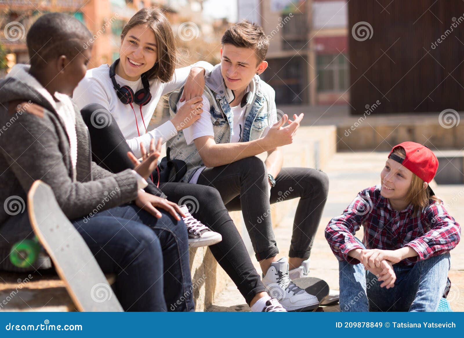 Groups Of Teens Talking