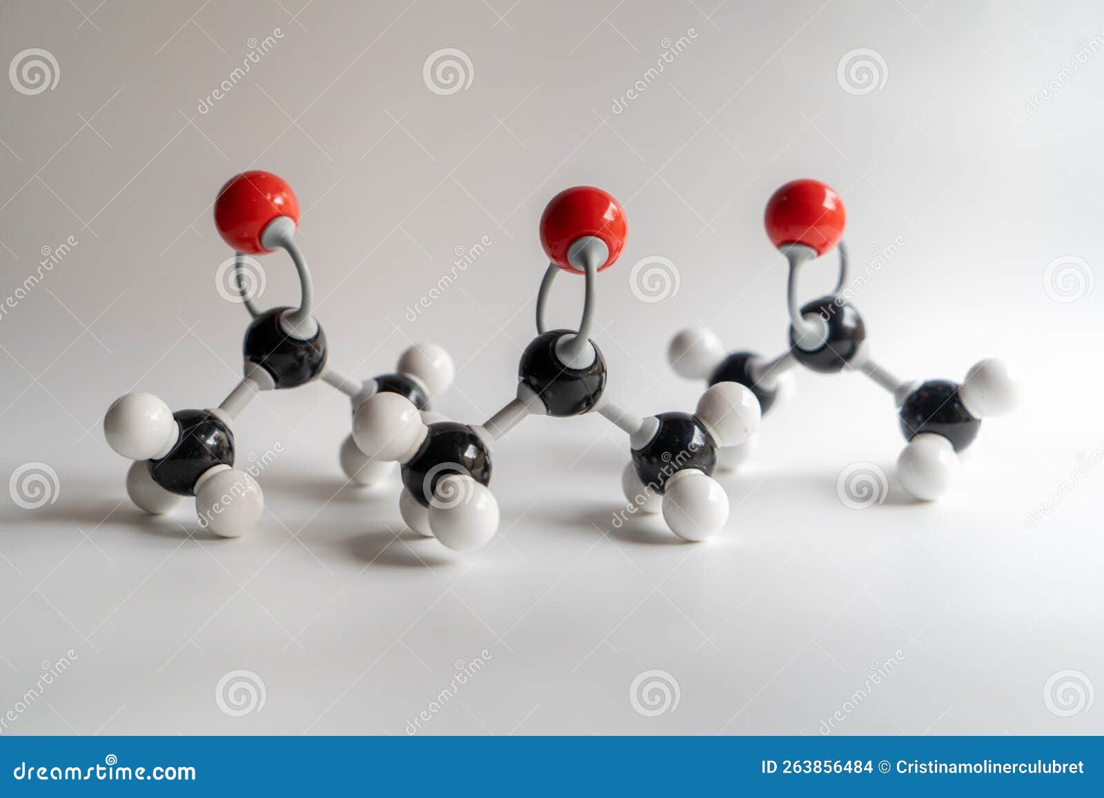 A Group of Molecular Models of Ketone Molecules on White Background ...