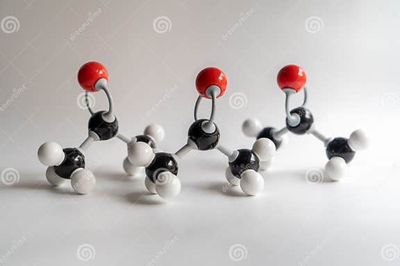 A Group of Molecular Models of Ketone Molecules on White Background ...