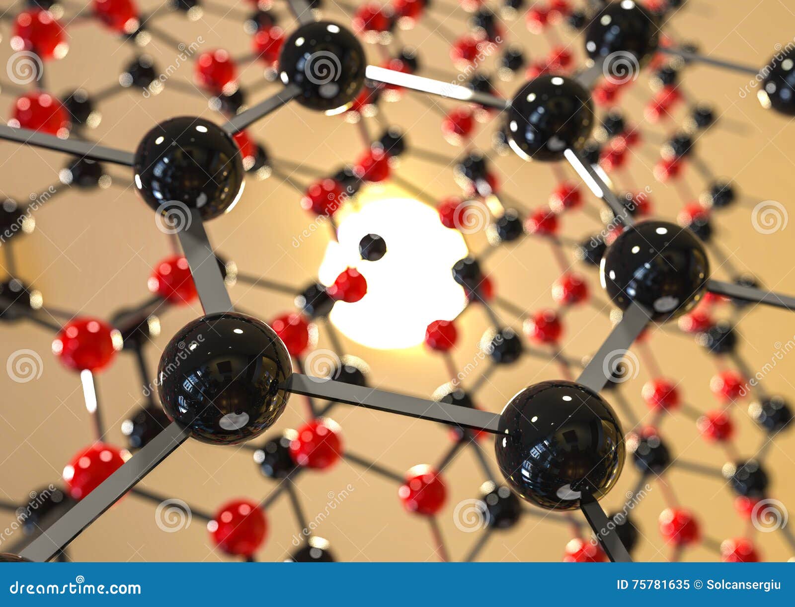 Group Of Molecules Floating In Dark Background With Light Effect Vector ...