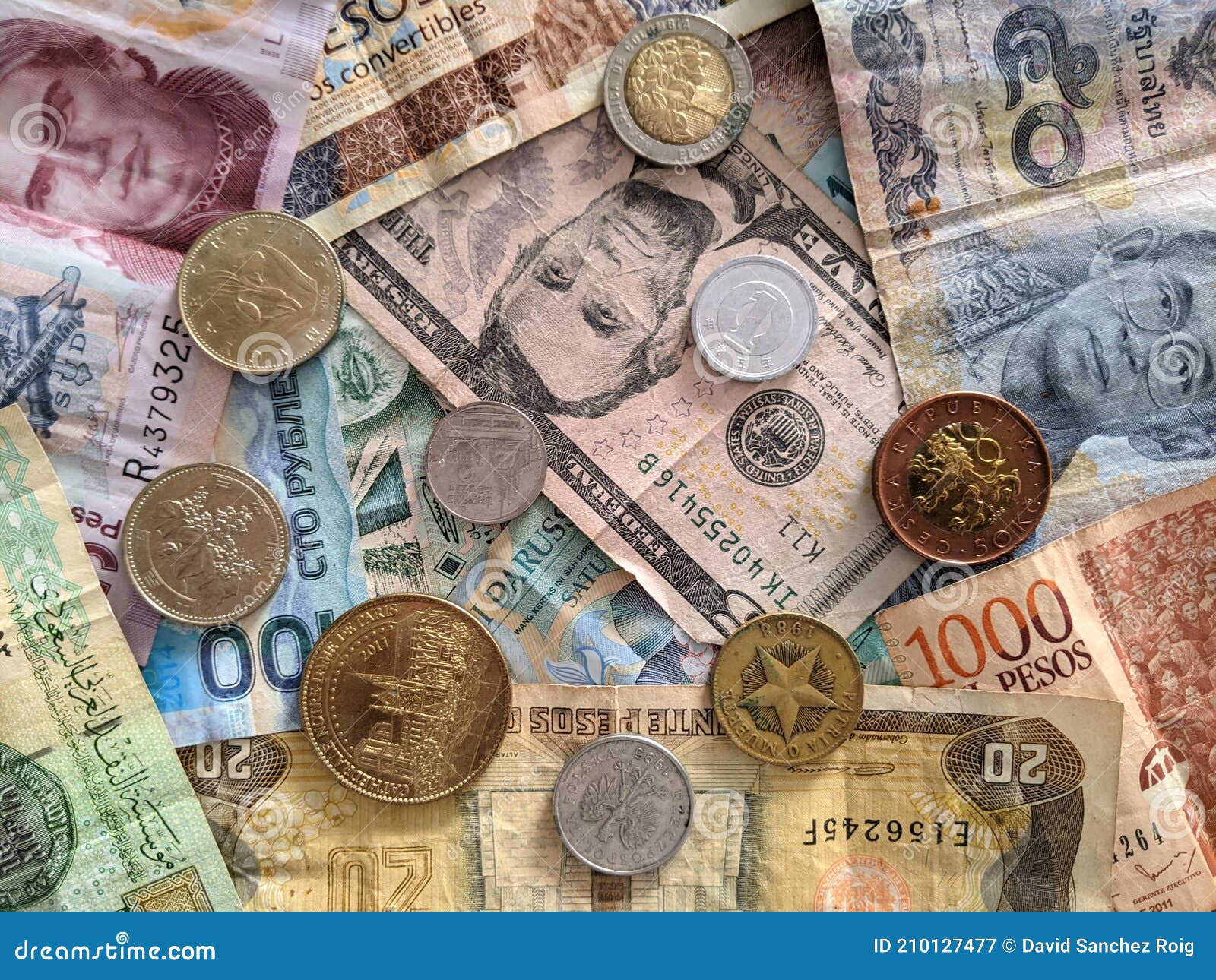 Group of Money Stack of Banknotes from All Over the World with Some ...