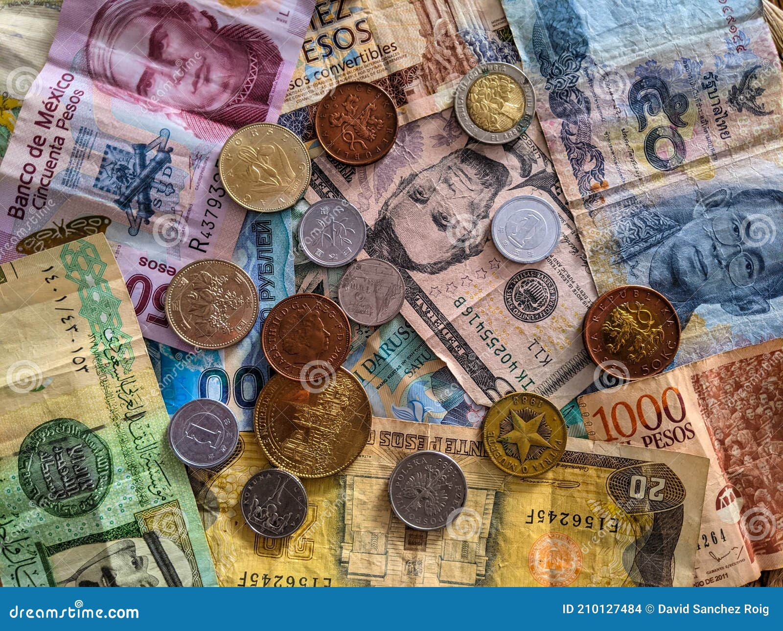 Group of Money Stack of Banknotes from All Over the World with Some ...