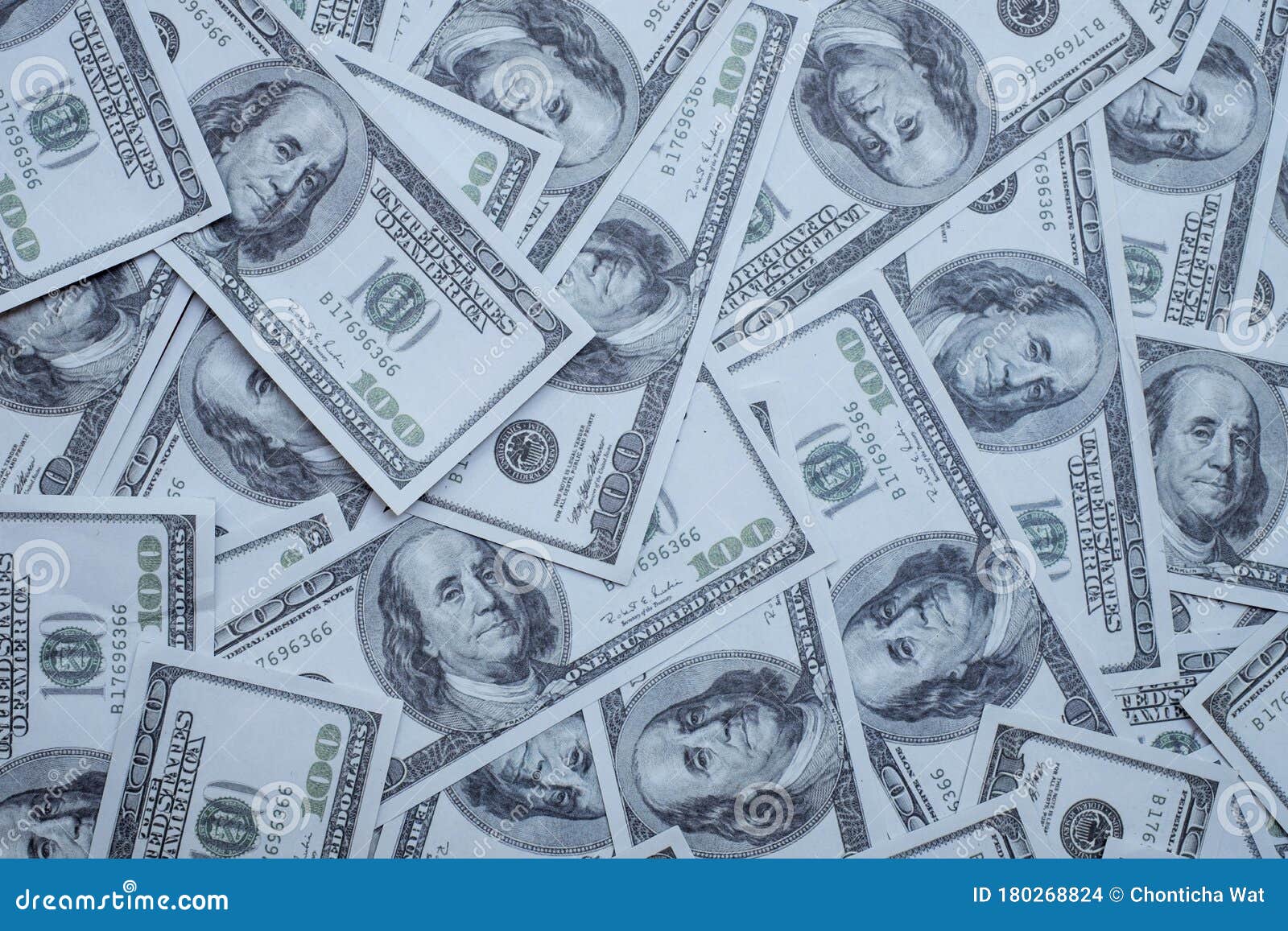 Group of Money Stack of 100 US Dollars Banknotes a Lot of the ...