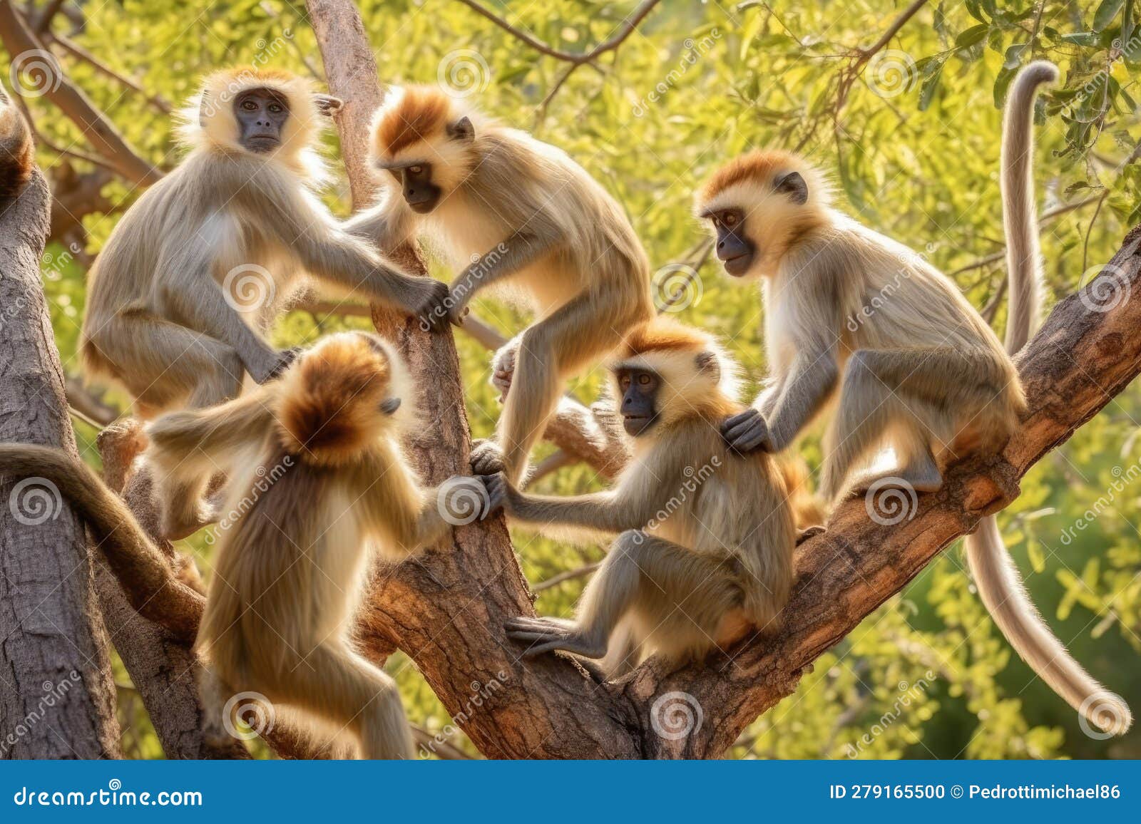 Mischevious Monkeys stock illustration. Illustration of park - 279165500