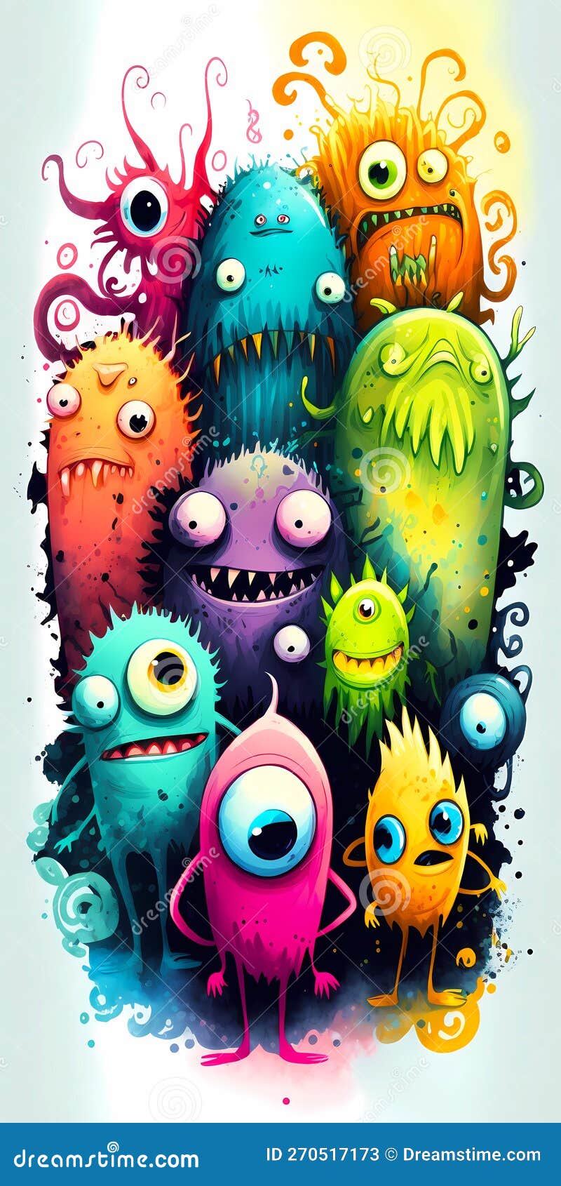 Group of Monsters stock illustration. Illustration of misfit - 270517173