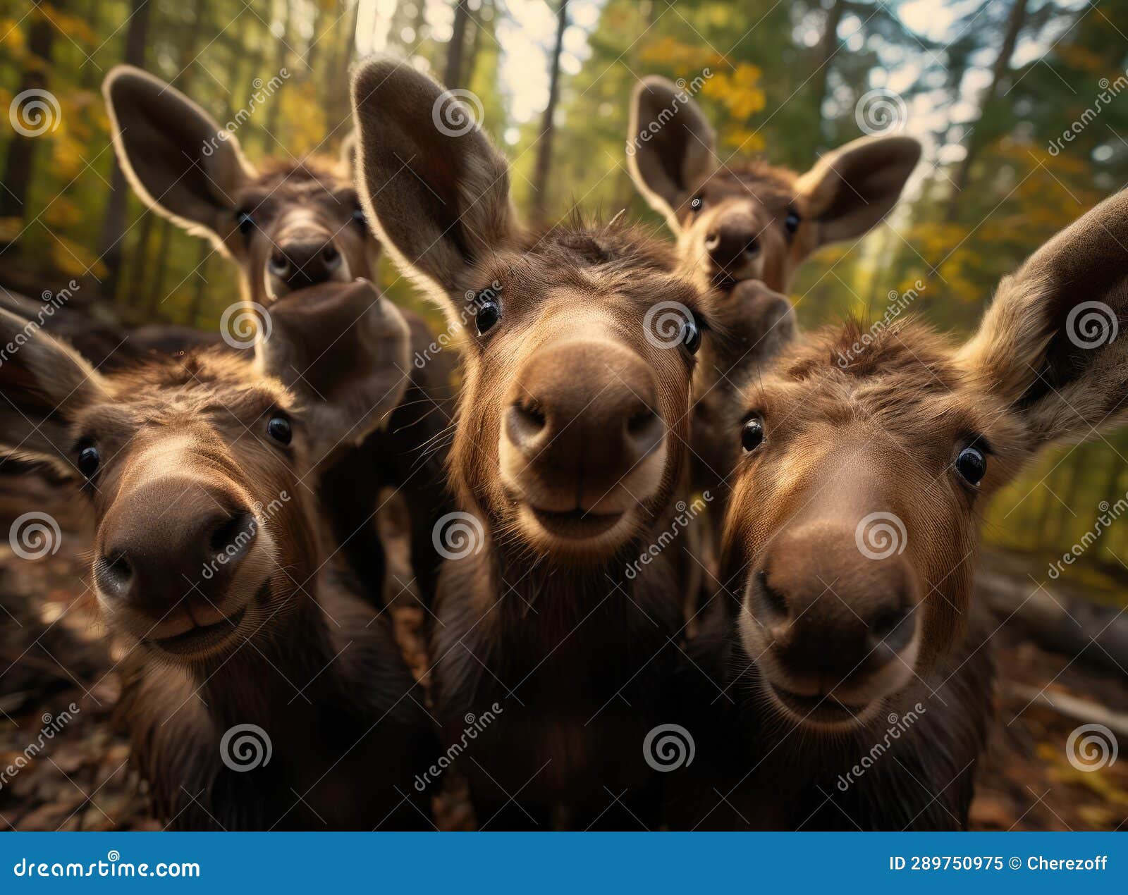 A group of moose calves stock image. Image of grass - 289750975