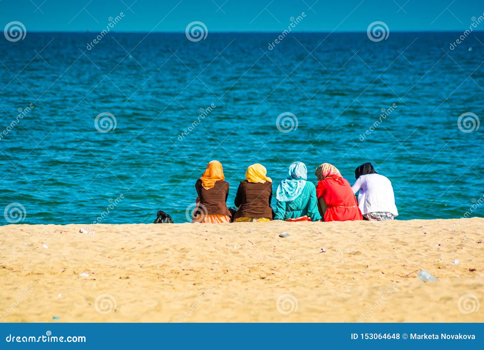 Group of Moroccan Women Sitting on the Beach Editorial Stock Photo ...
