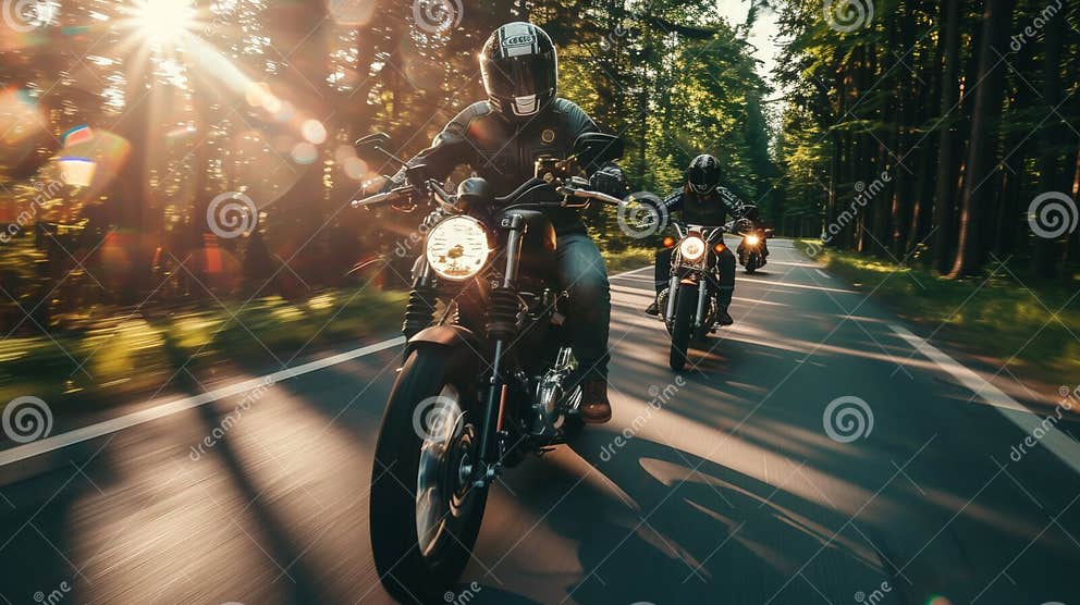 A Group of Motorcycle Riding on the Road Together, Speeding and ...