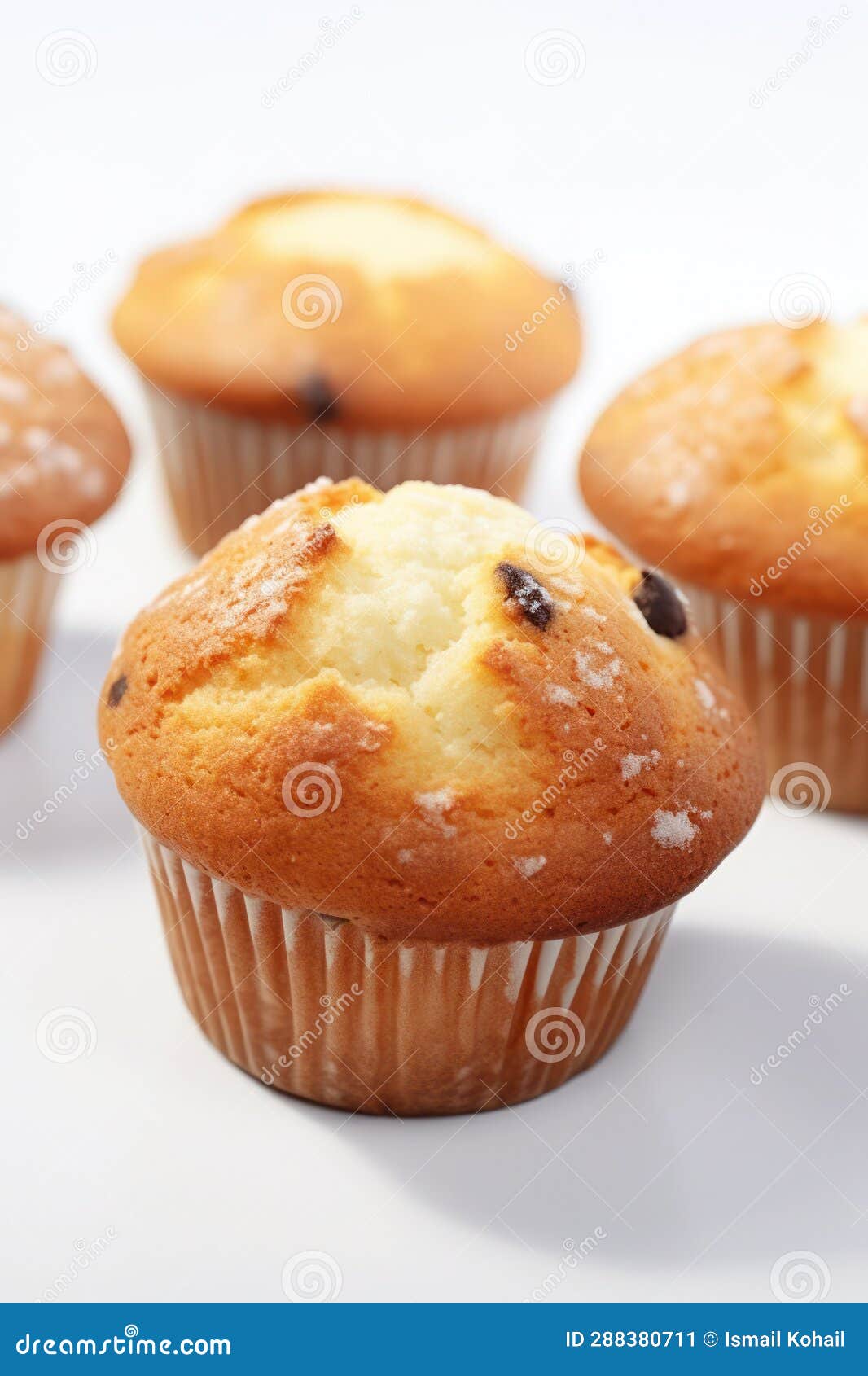 A Group of Muffins on a White Background, Created by Generative AI ...