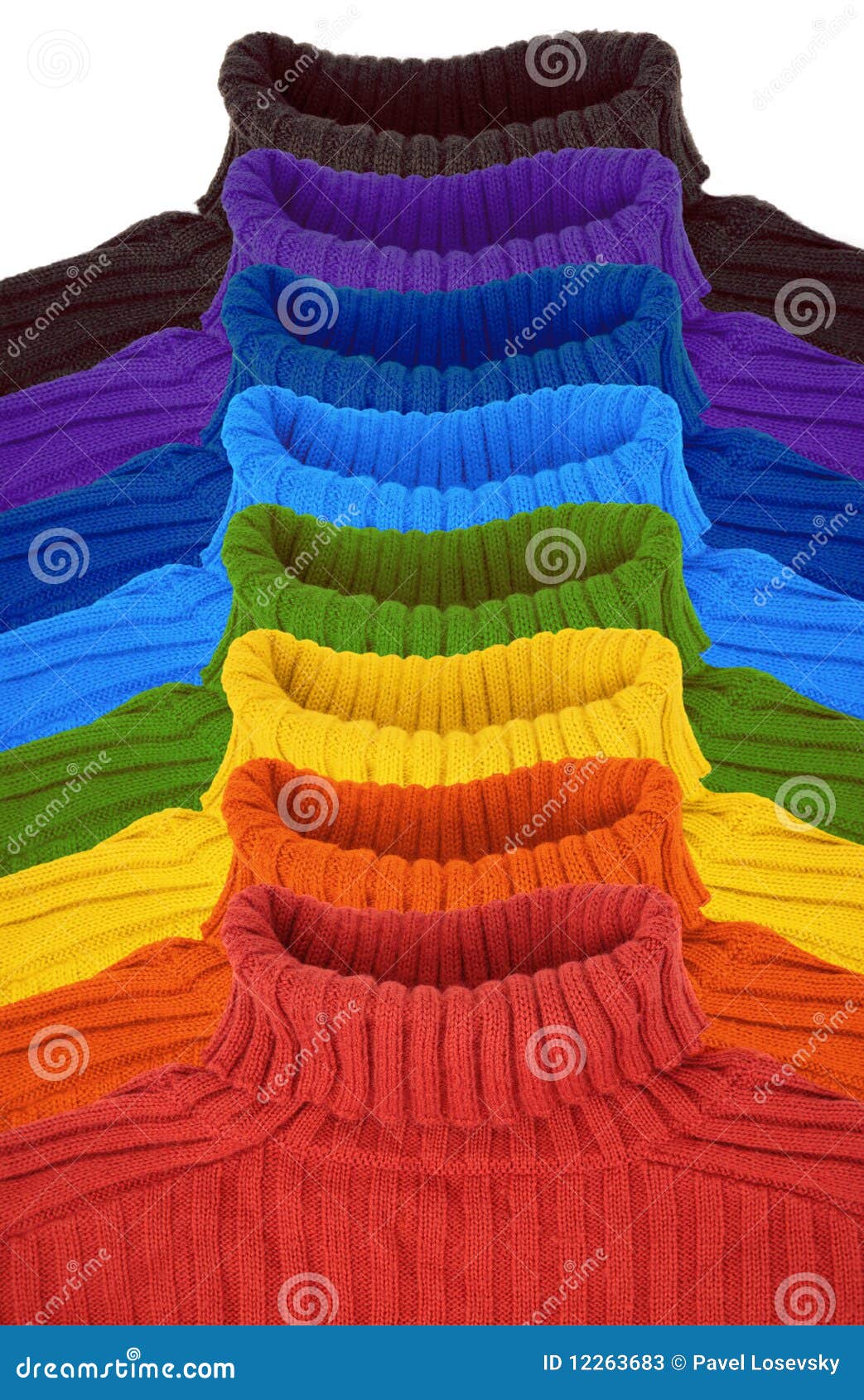 Group of Multi Color Rainbow Sweaters Collage Stock Image - Image of ...