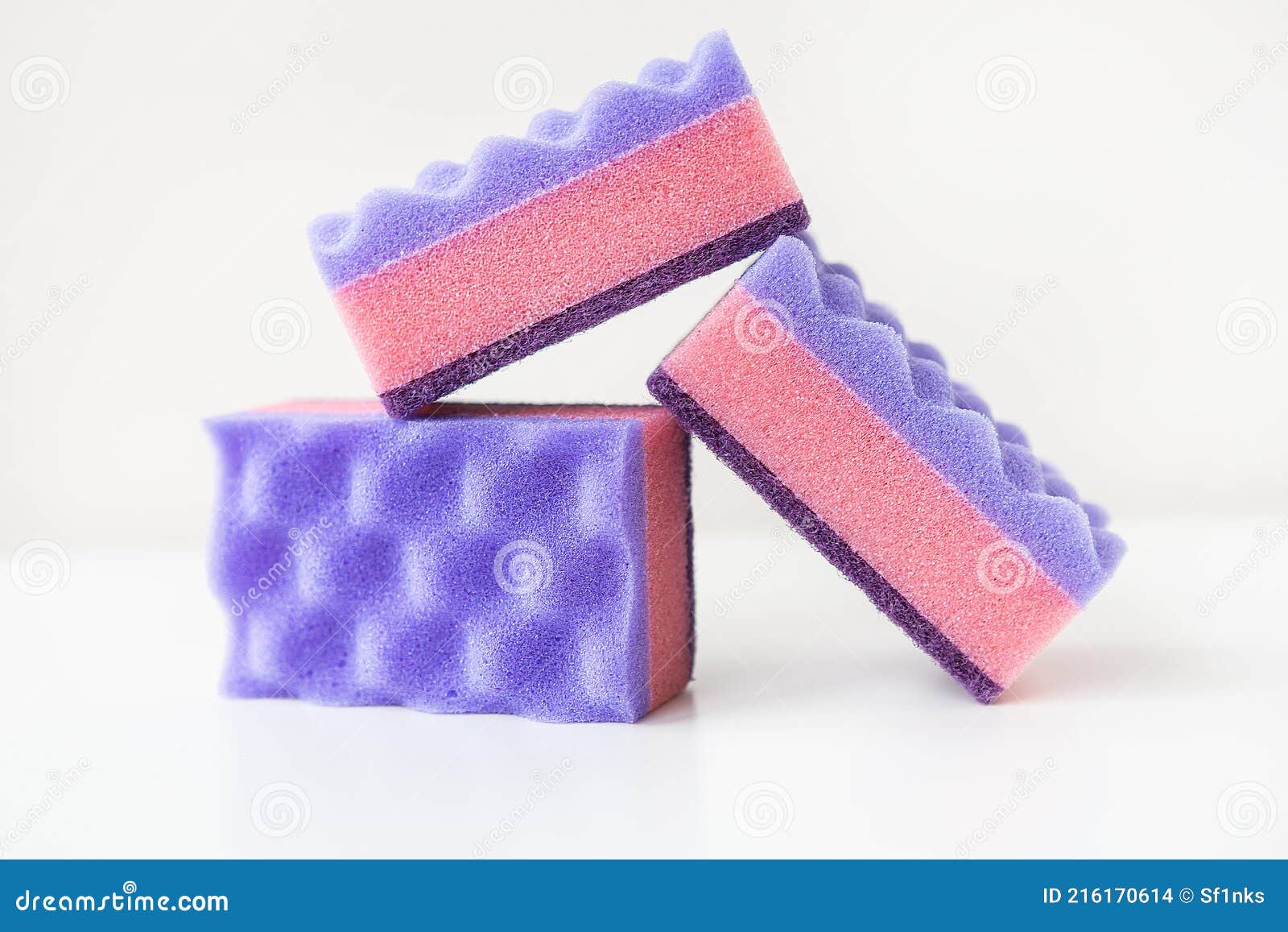 A Group of Multi-colored Kitchen Sponges. Set of Colorful Sponges for ...