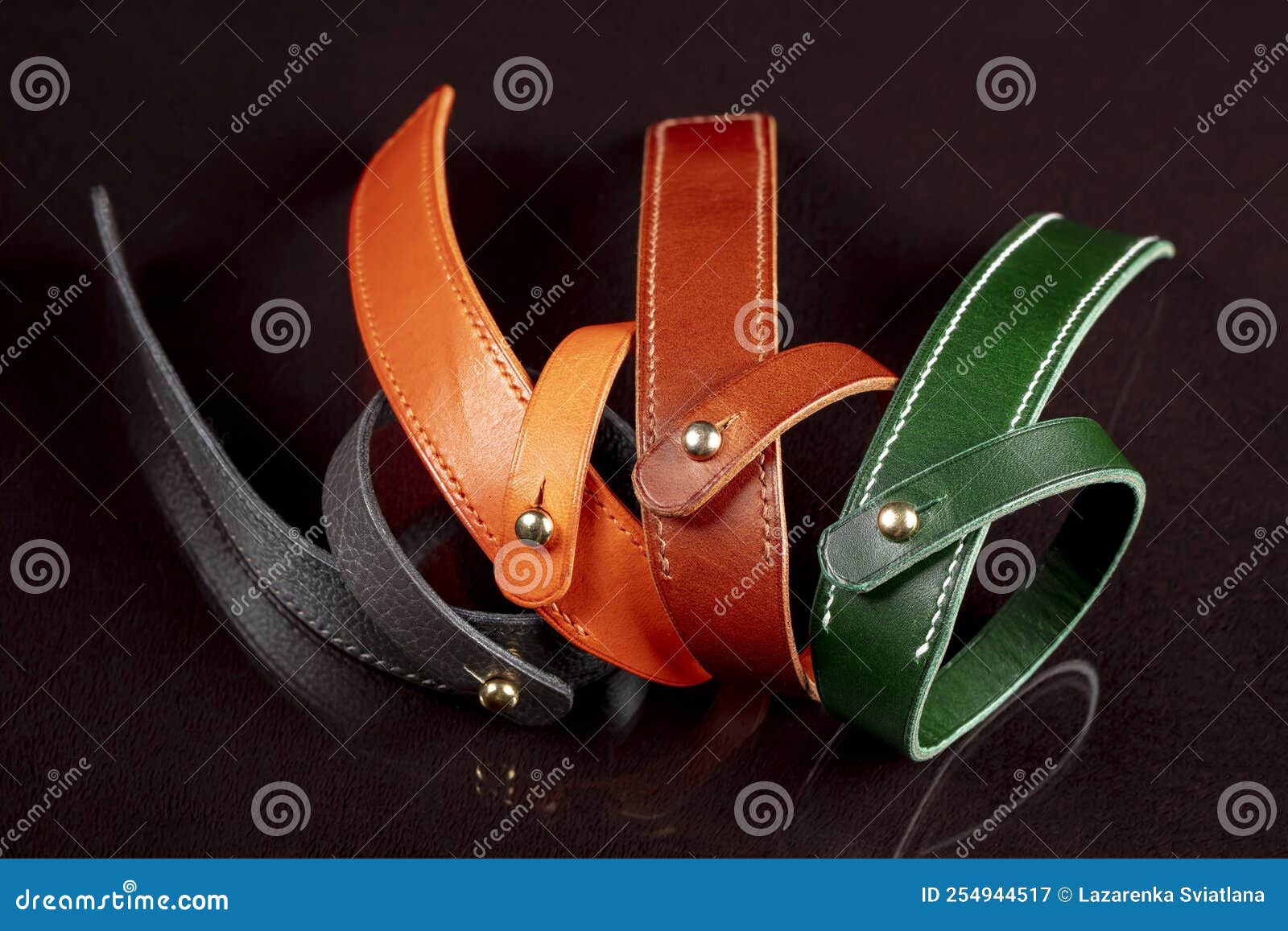 A Group of Multi-colored Leather Belts Stock Image - Image of group ...