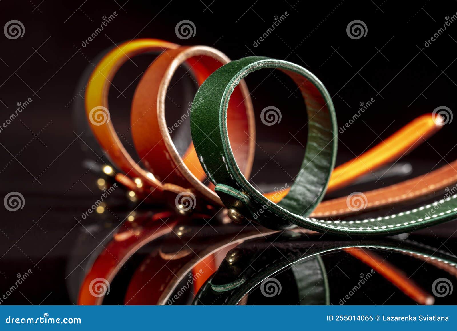 A Group of Multi-colored Leather Belts Stock Photo - Image of belt ...