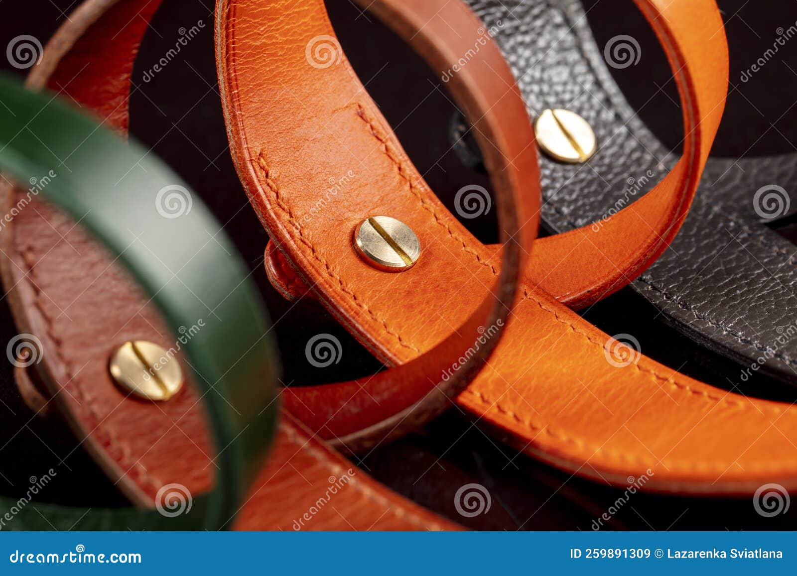 A Group of Multi-colored Leather Belts Stock Image - Image of beautiful ...