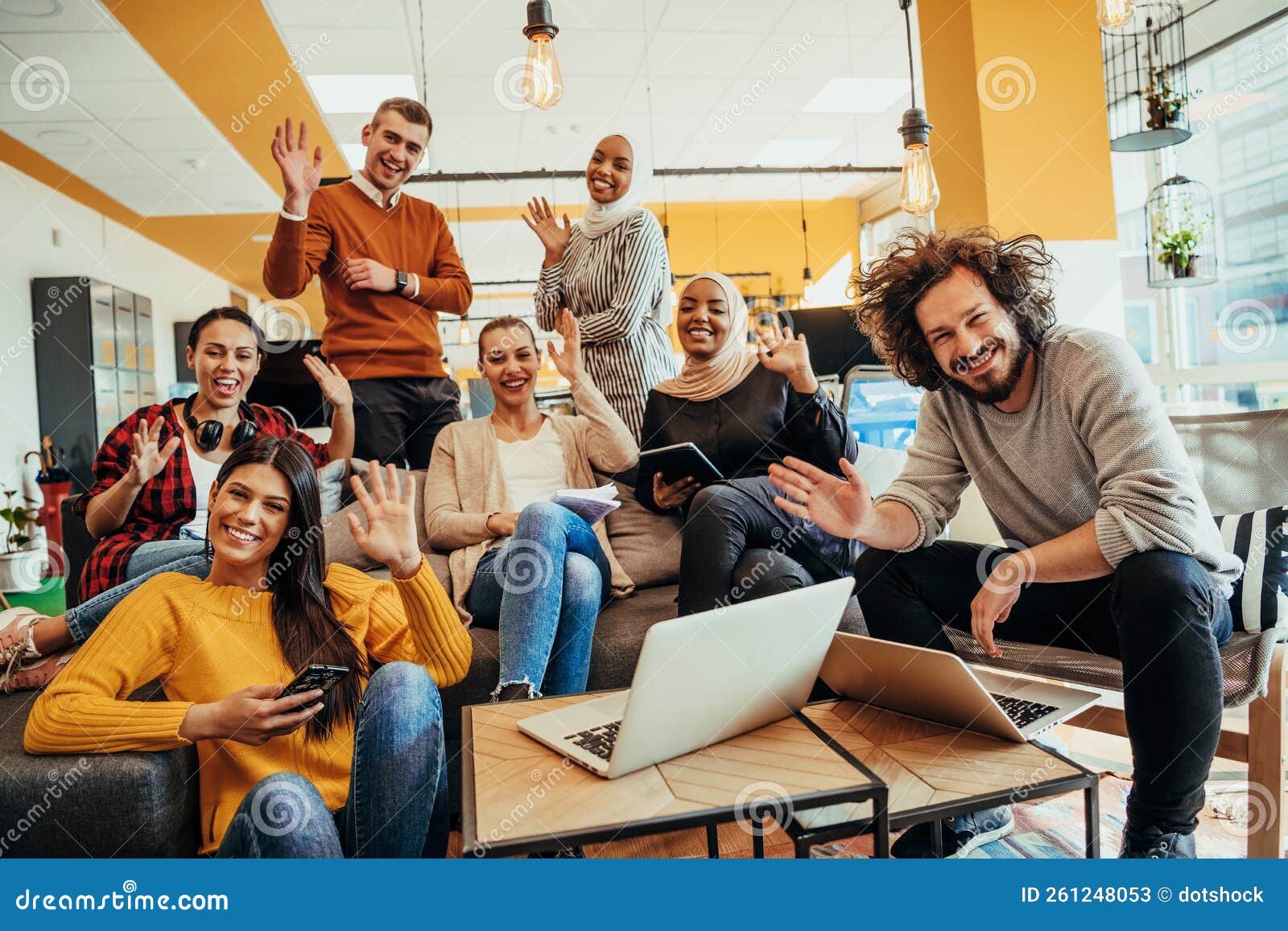 Group of Multi-ethnic Colleagues Working on Desktop Computers, Laptop ...