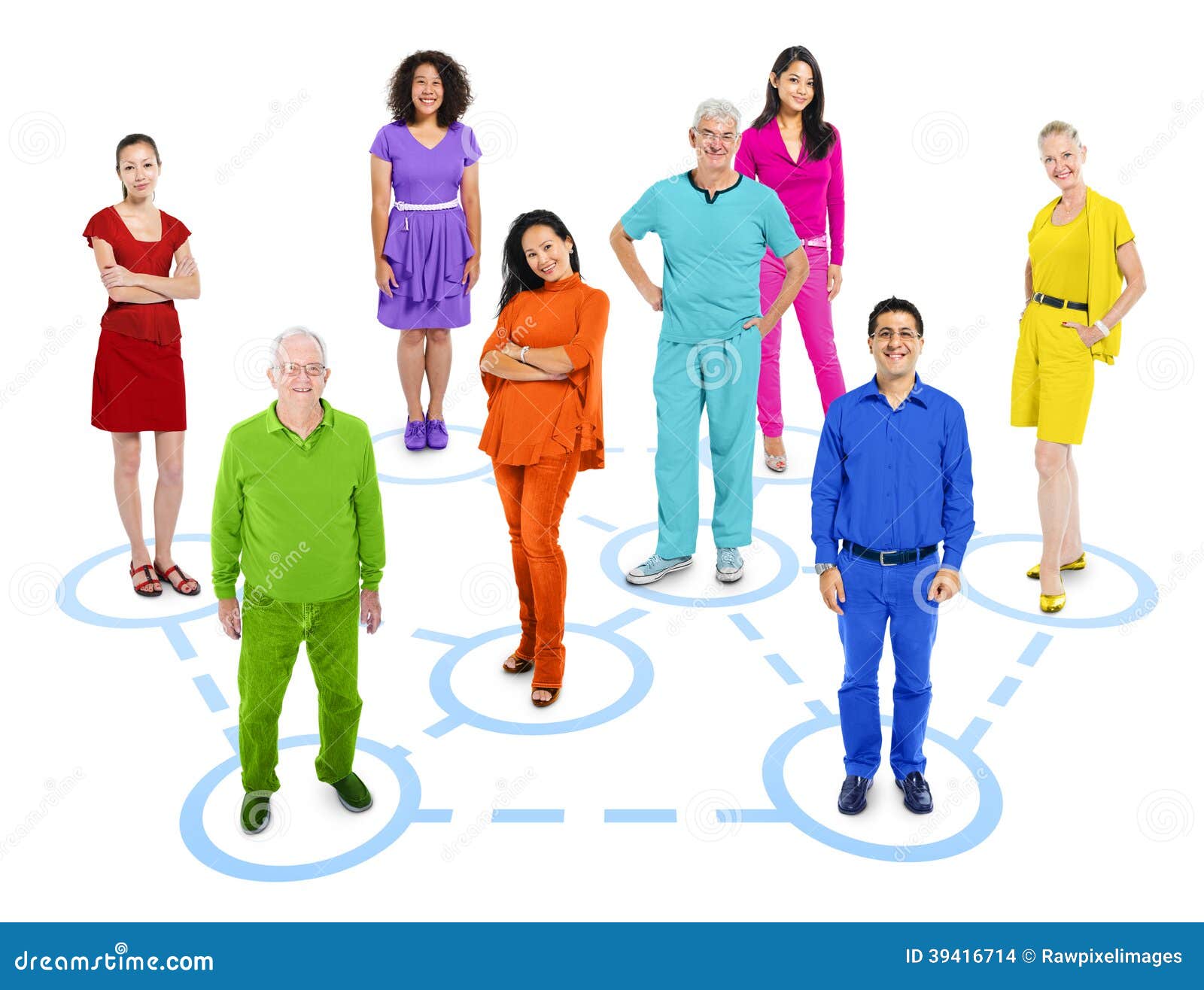 Group of Multi-Ethnic Colorful World People Stock Photo - Image of ...