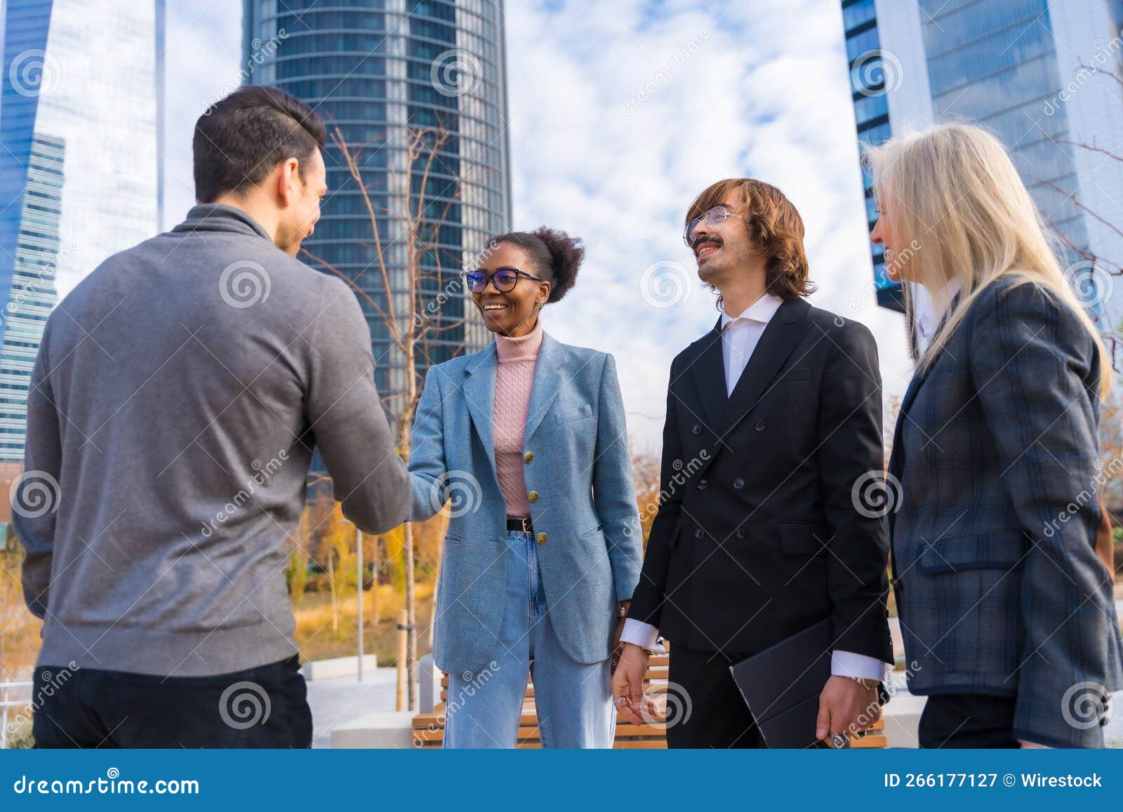 Group of Multi-ethnic Fellow Businessmen or Executives Introducing Each ...