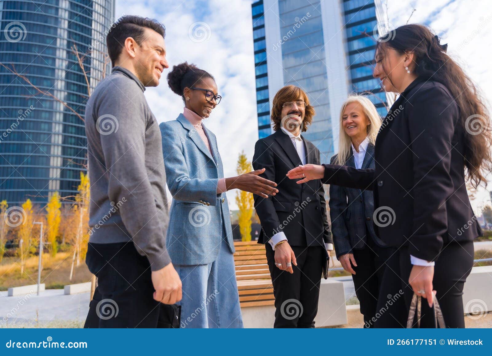 Group of Multi-ethnic Fellow Businessmen or Executives Introducing Each ...
