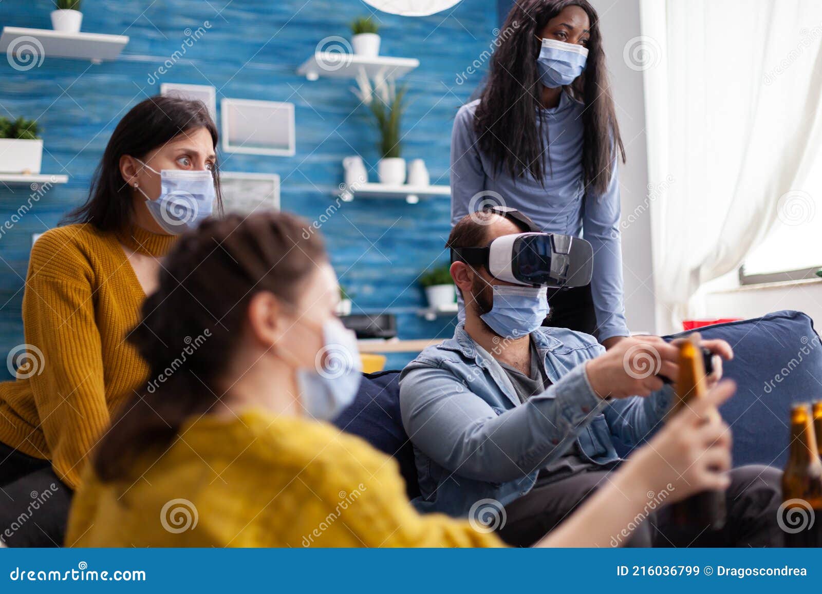 Group of Multi Ethnic Friends Having Fun Playing Video Games Stock ...