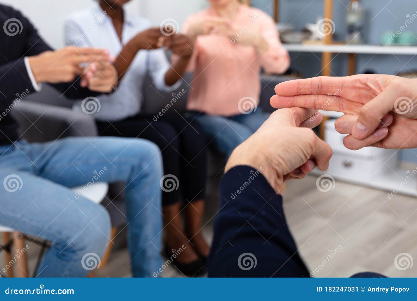 Deaf People Learning Sign Language Stock Image - Image of happy, hand ...