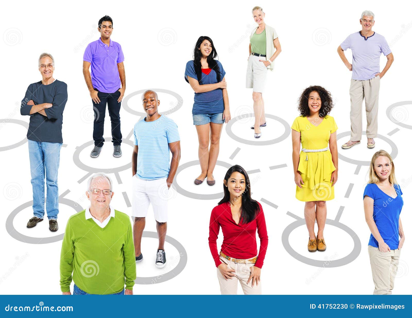 Group of Multi-Ethnic People in a Connection Themed Picture Stock Photo ...