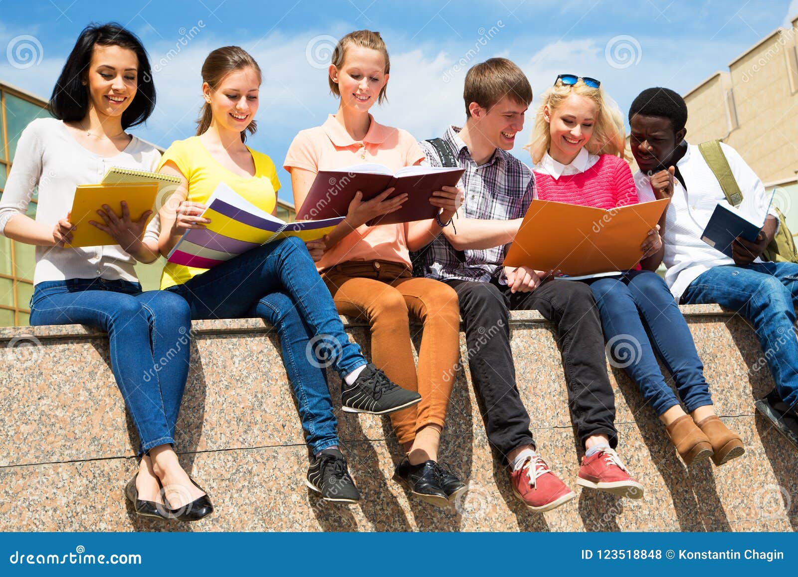 Group of Multi-ethnic Students Stock Photo - Image of college, laughing ...