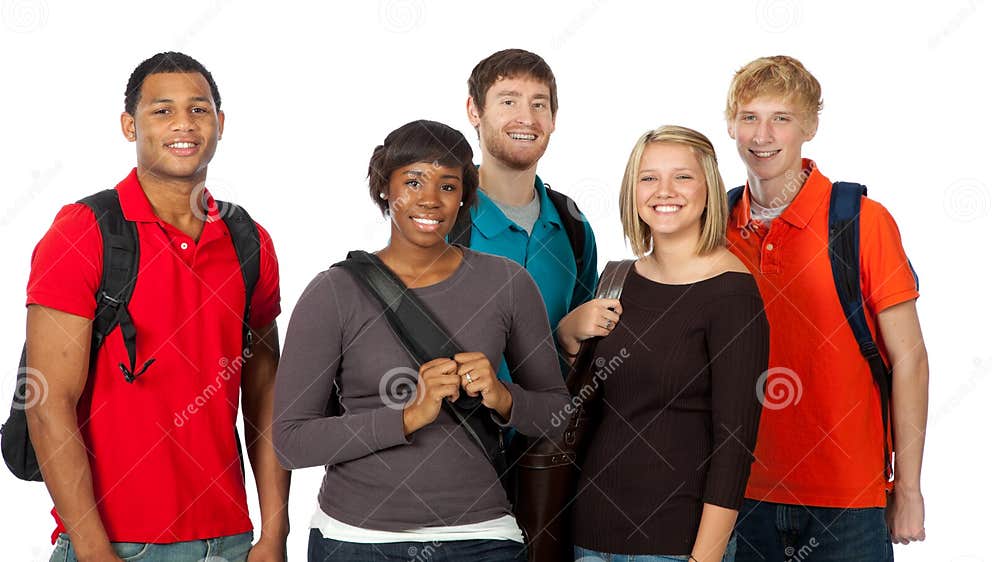 Group of Multi-racial College Students Stock Image - Image of brunnette ...