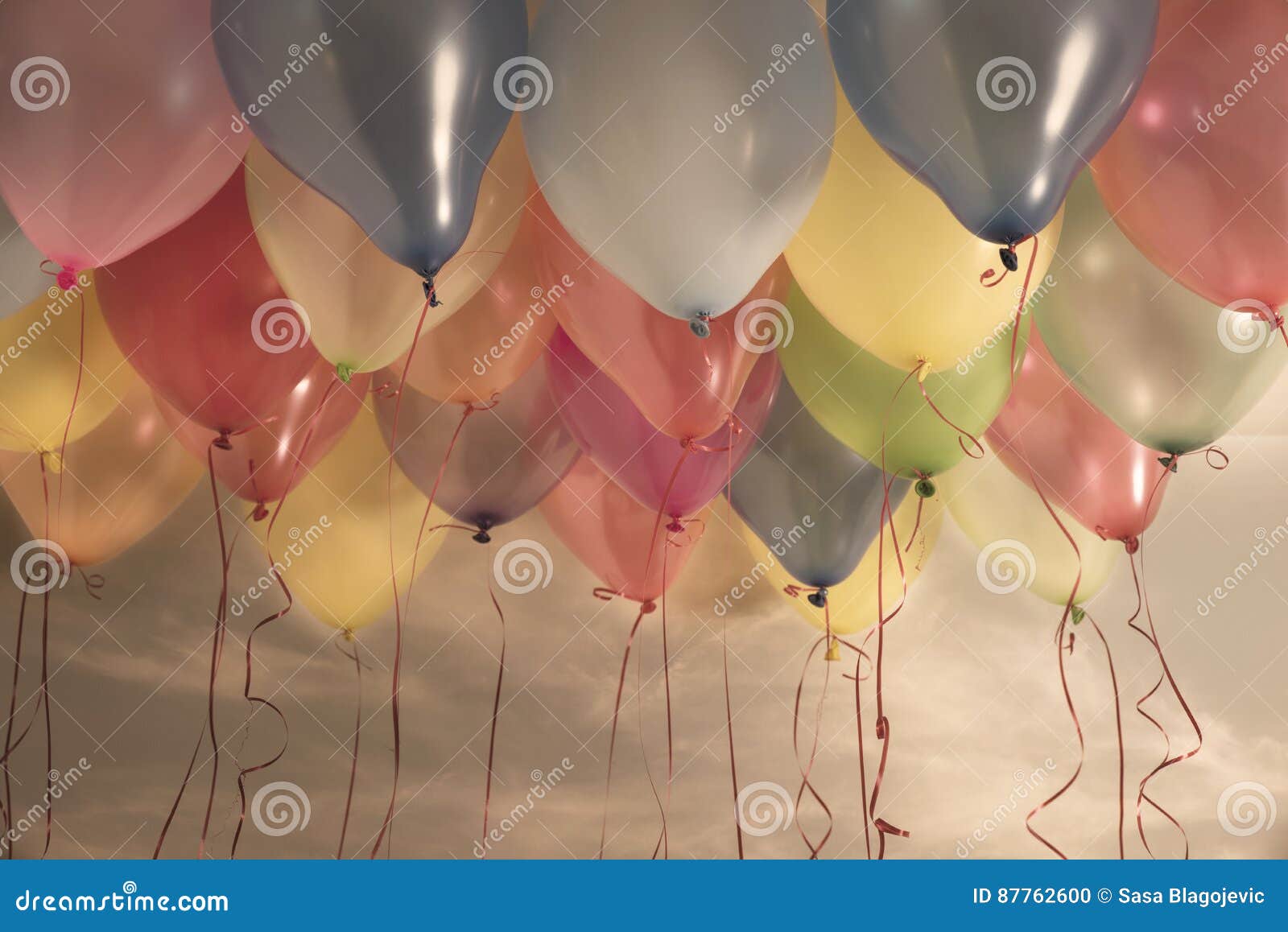 Group multicolor balloons stock photo. Image of valentine - 87762600
