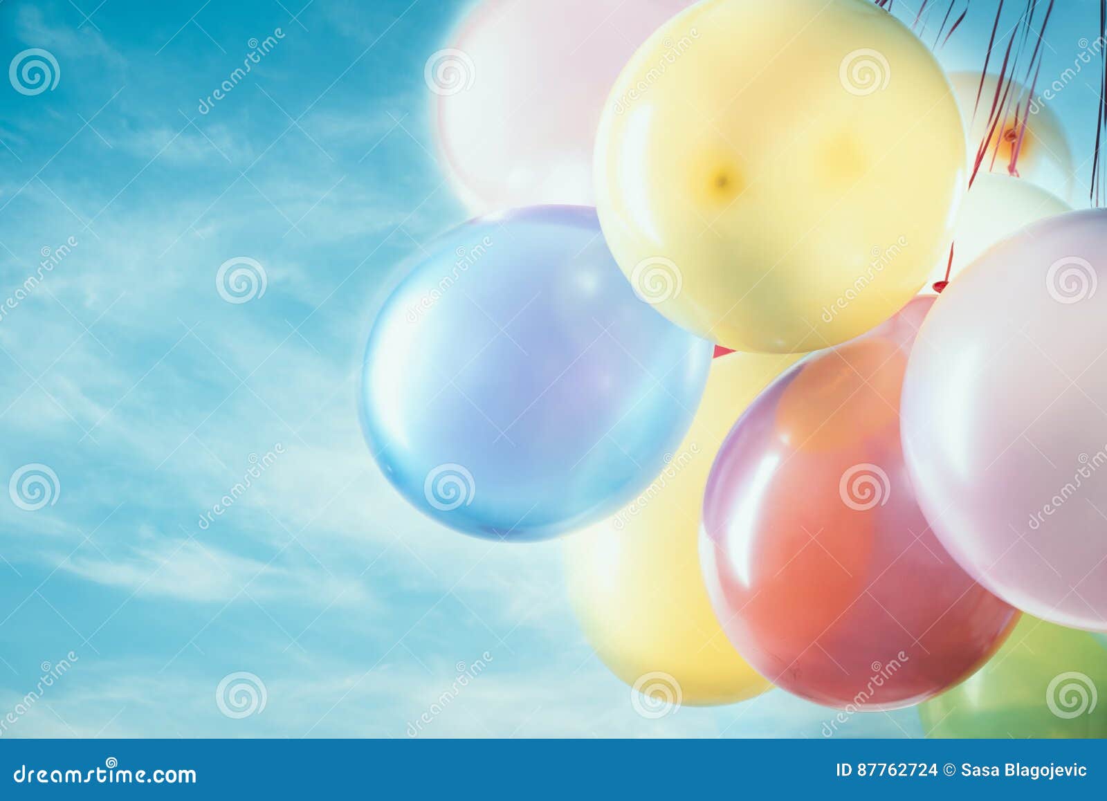 Group multicolor balloons stock photo. Image of happiness - 87762724