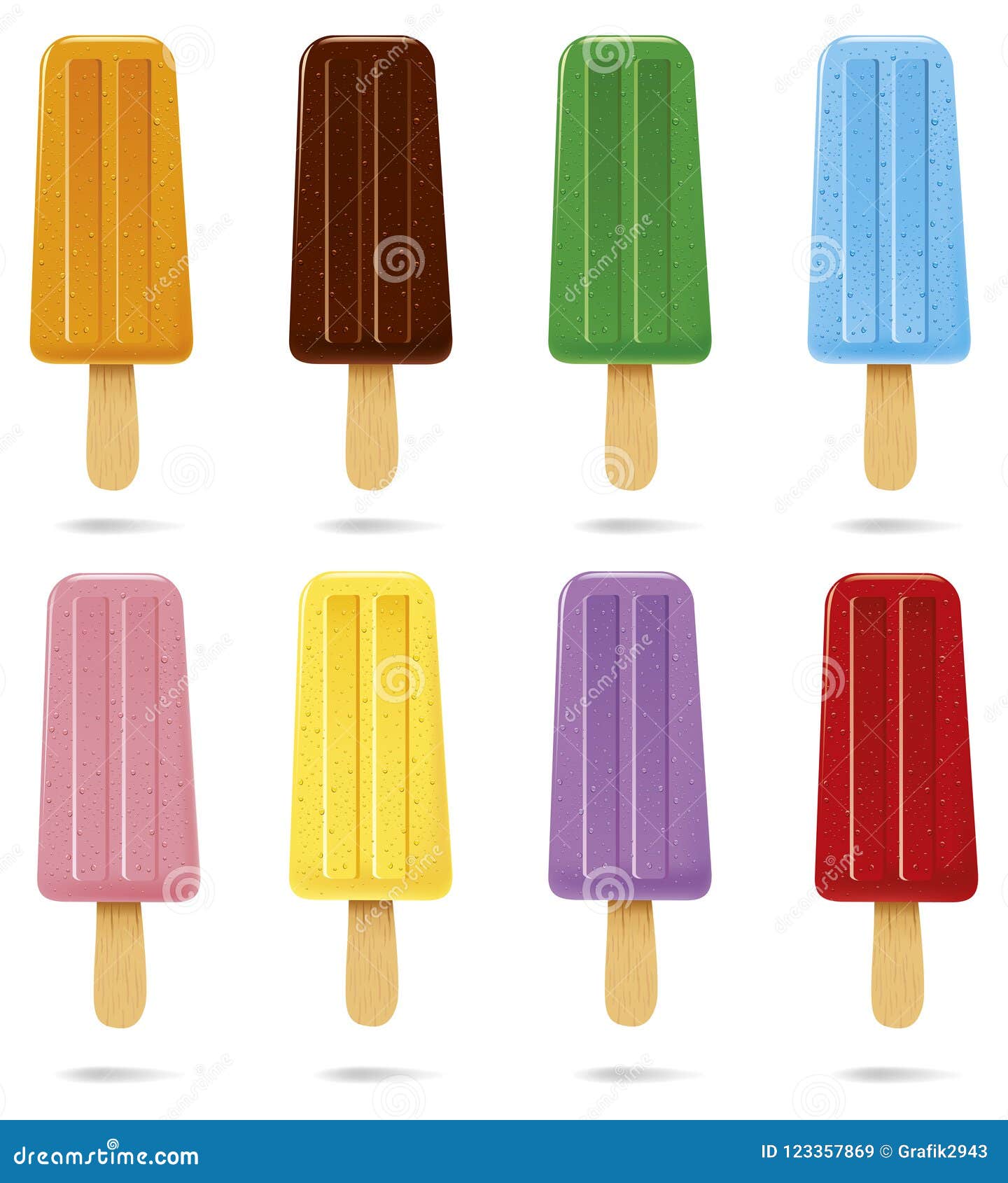 Multicolor Ice Cream Popsicle Stock Vector - Illustration of popsicle ...